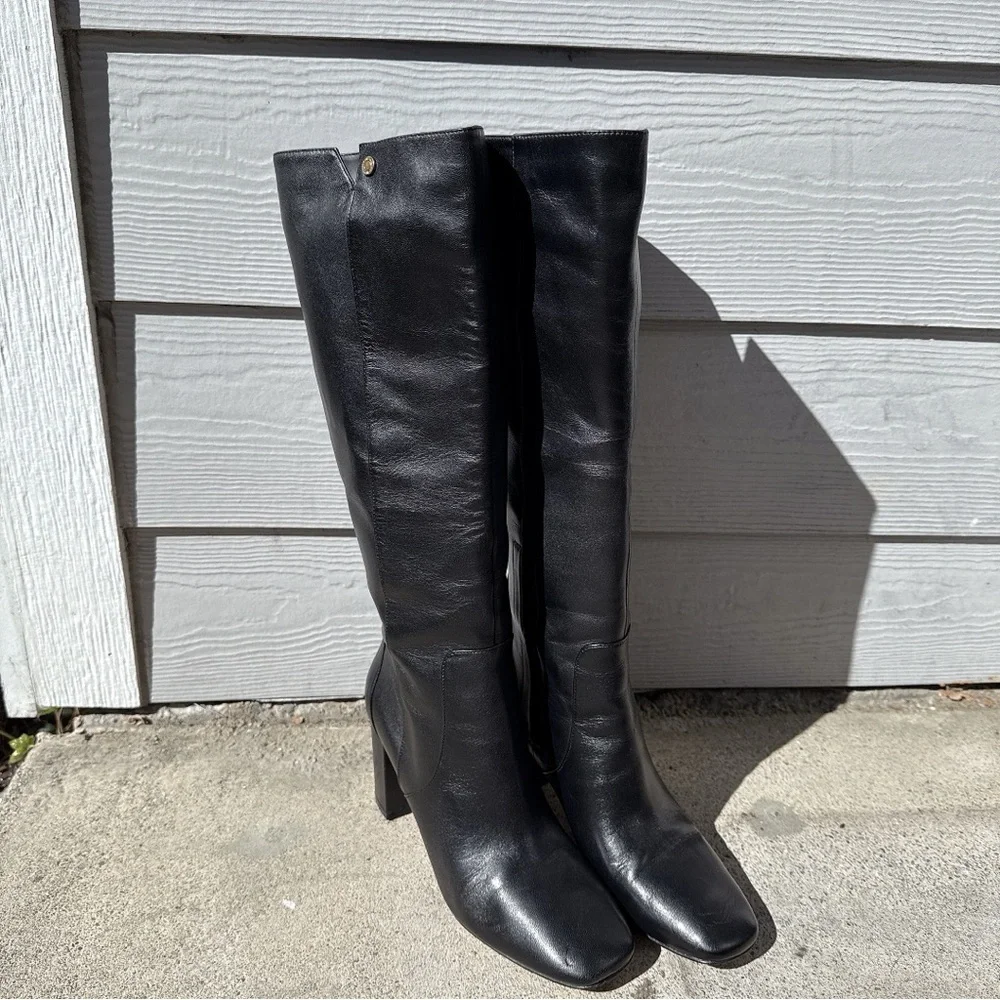 Cole Haan | Shoes | Cole Haan Knee Boot Womens 9b Valley Black Leather ...